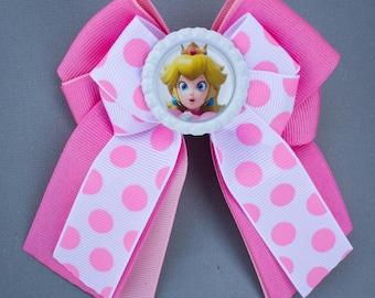 Princess Peach Bow, Princess Peach Hair Bow, Princess Peach Birthday ...
