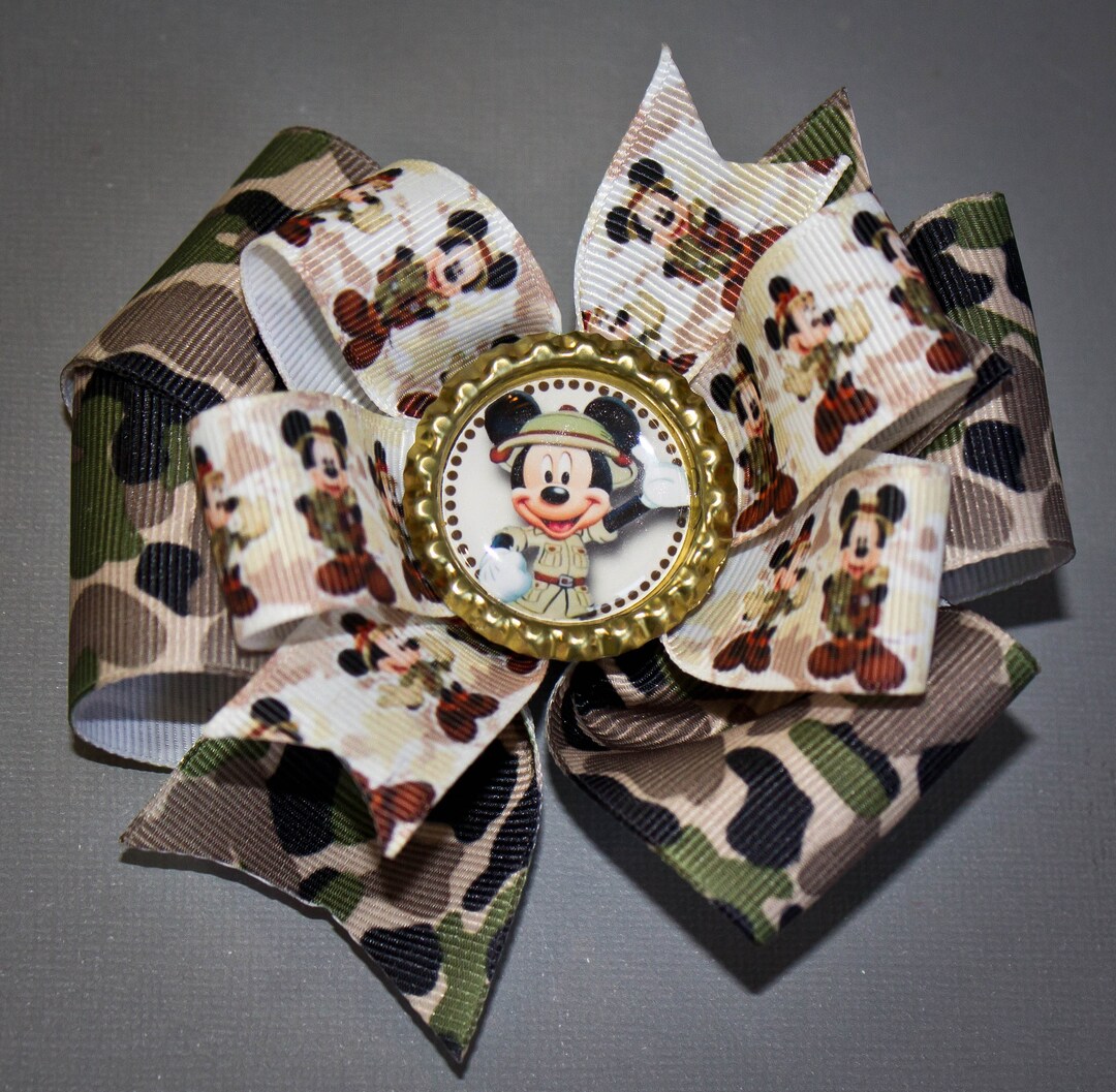 Safari Mickey Mouse Bow, Animal Kingdom Bow, Mickey Mouse Bow, Safari ...