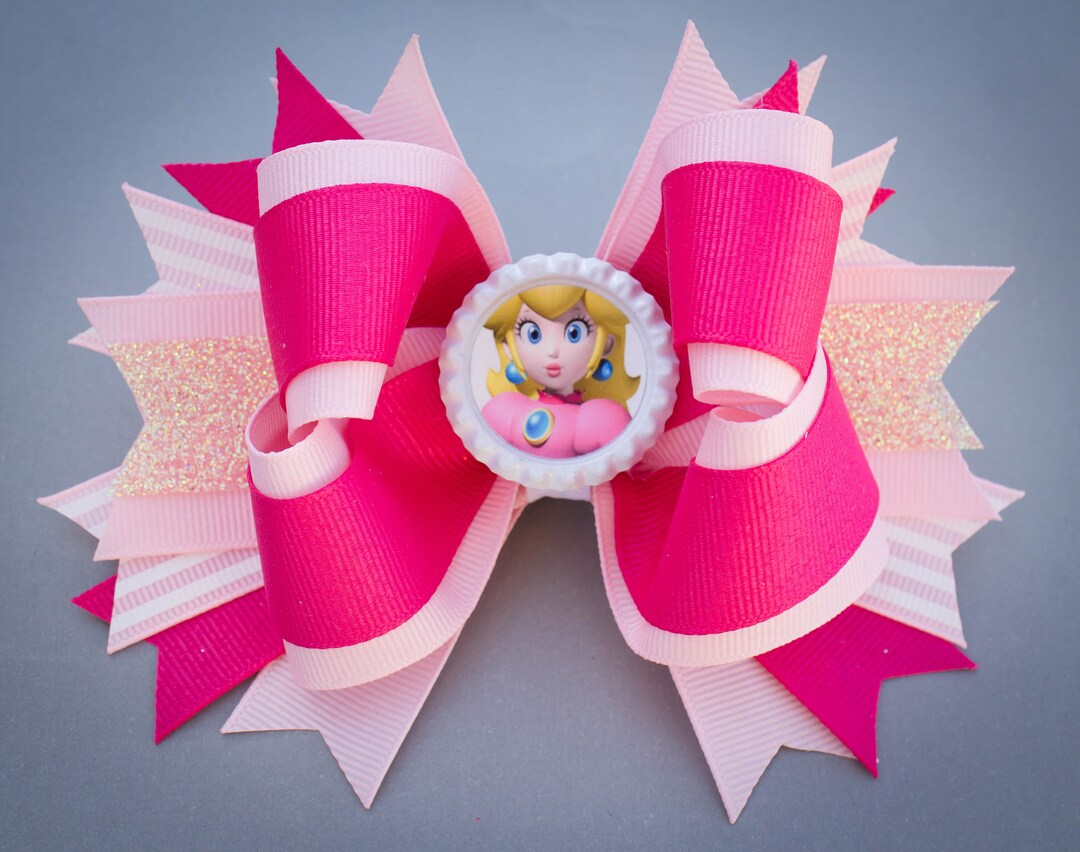 Princess Peach Bow, Princess Peach Hair Bow, Princess Peach Birthday ...