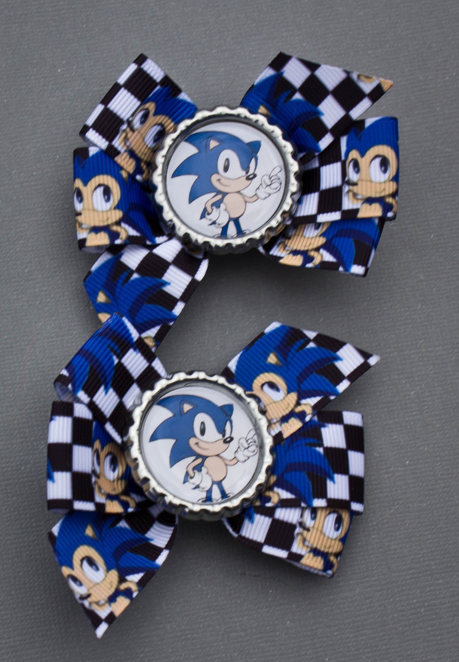 Set of 2, Sonic Hair Bows, 3" Toddler Sized Sonic Bows, Sonic Bows ...
