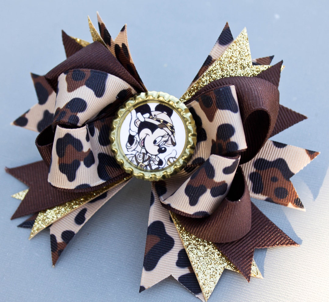 Minnie Mouse Bow, Safari Minnie Bow, Animal Kingdom Bow, Minnie Mouse ...