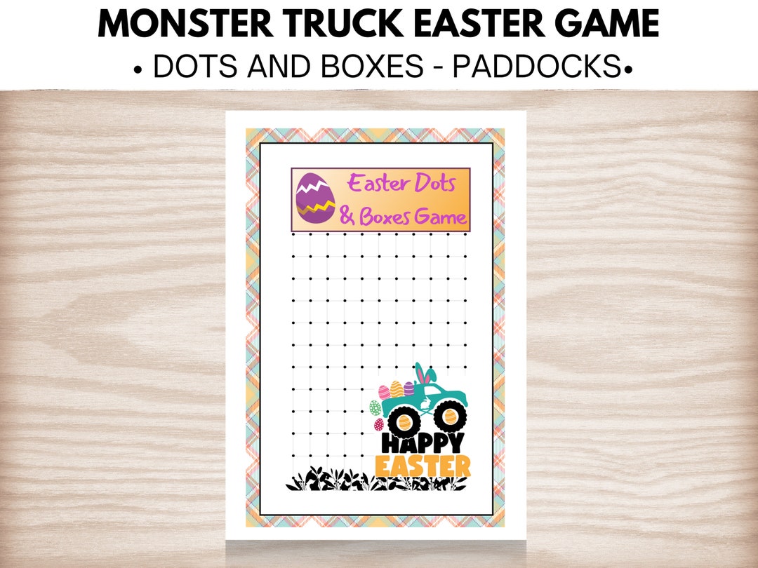 Easter Monster Truck | Dots and Boxes Game - Etsy