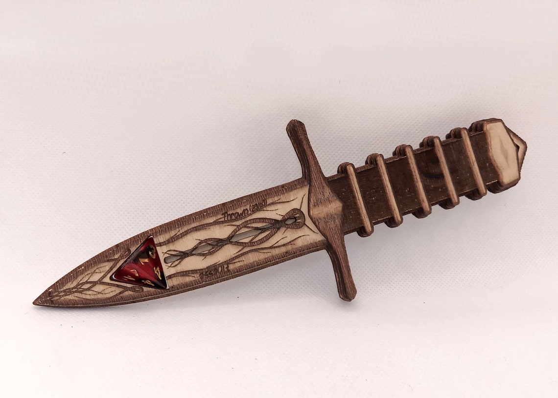 Wooden Dagger With Dice D4 D&D Roleplaying Game - Etsy