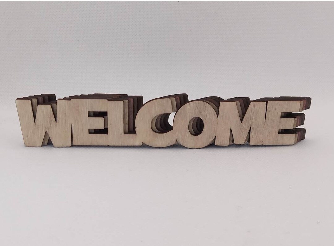 Layered Wooden Custom Word - Cascading Laser Cut Stained Lettering - Etsy