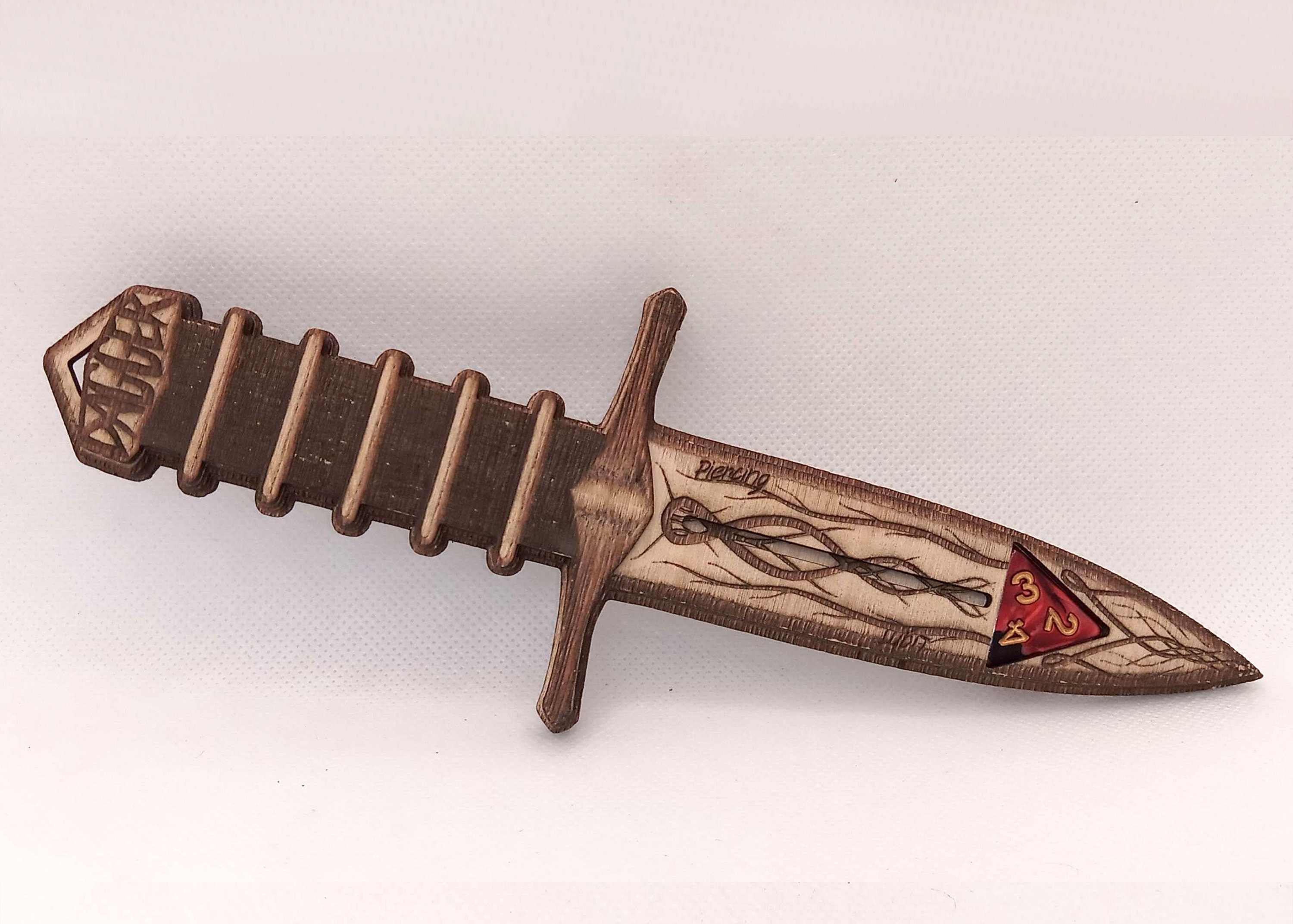 Wooden Dagger With Dice D4 D&D Roleplaying Game - Etsy