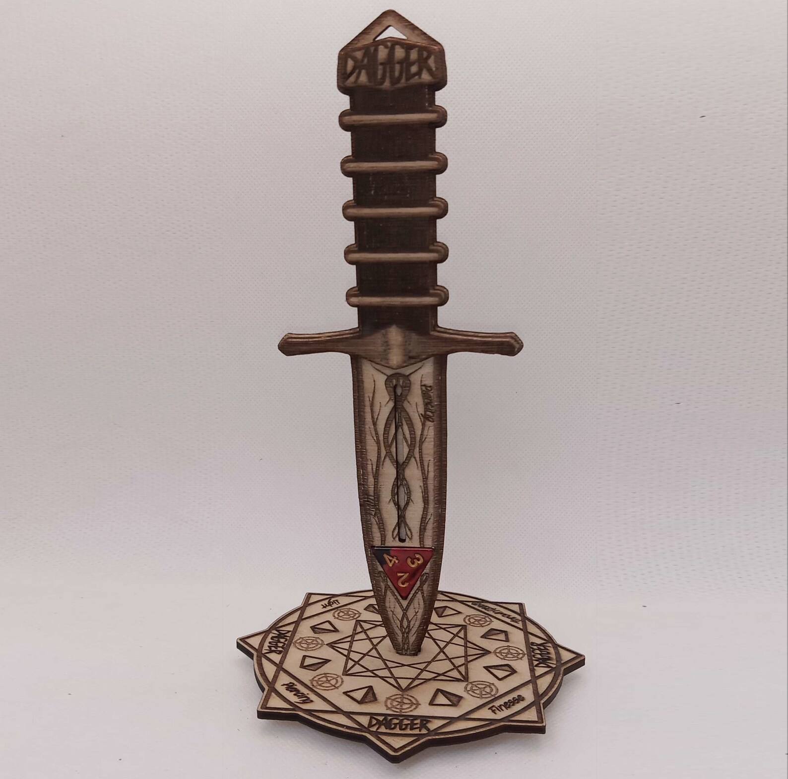 Wooden Dagger With Dice D4 D&D Roleplaying Game - Etsy