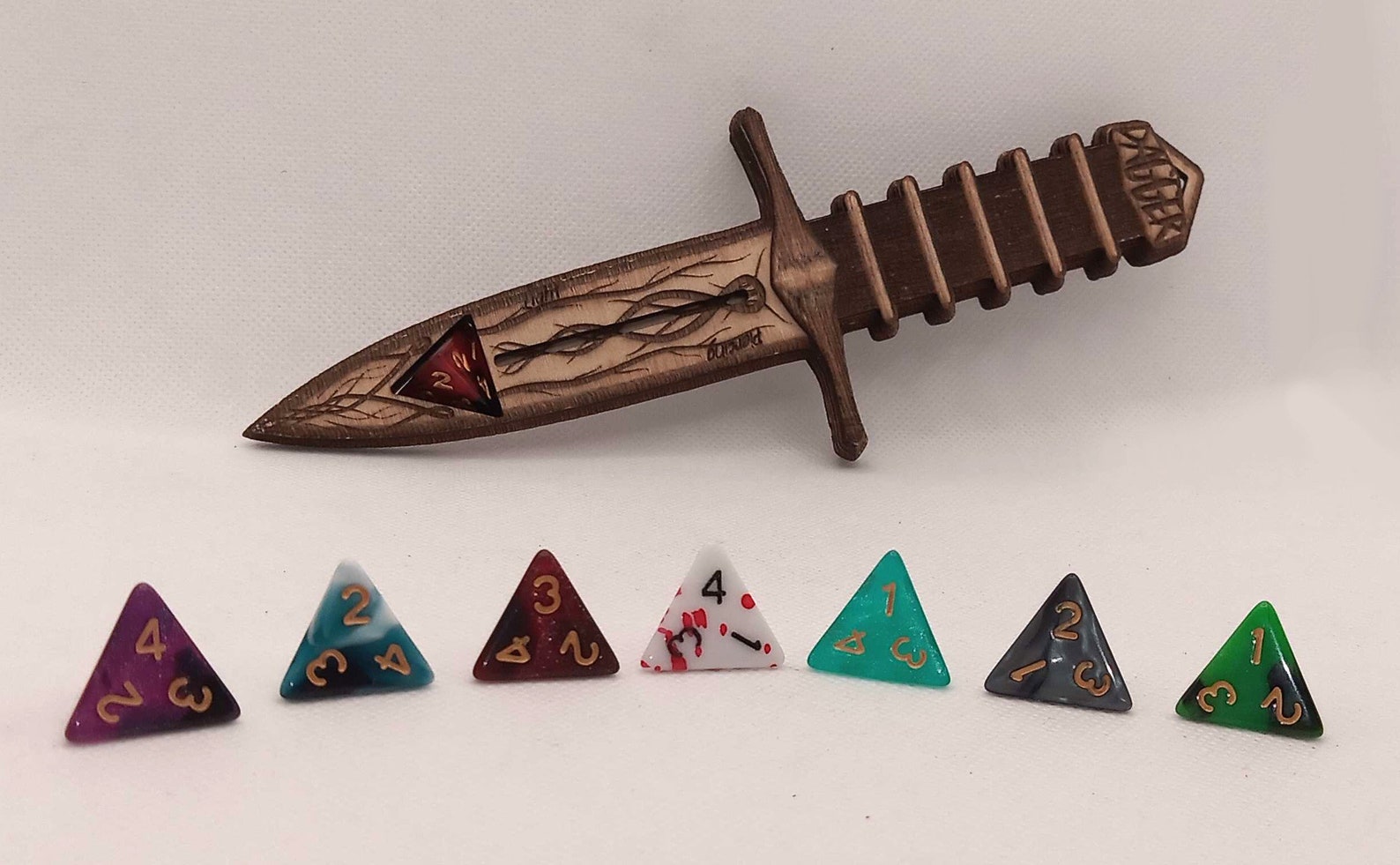 Wooden Dagger With Dice D4 D&D Roleplaying Game - Etsy