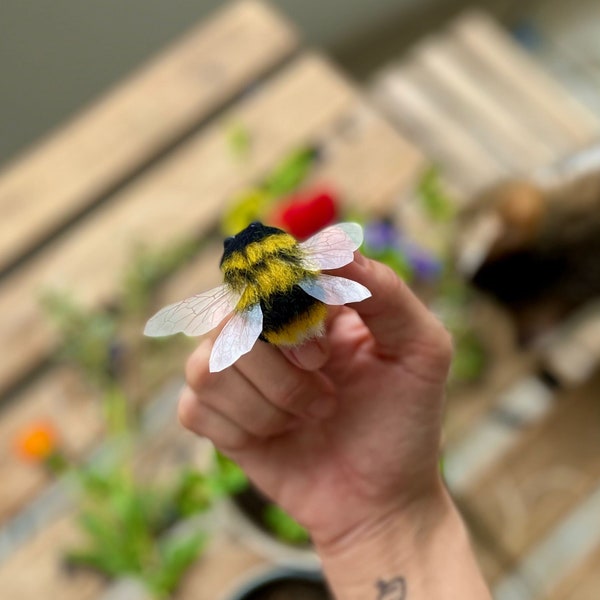 Needle Felted Bee - Etsy
