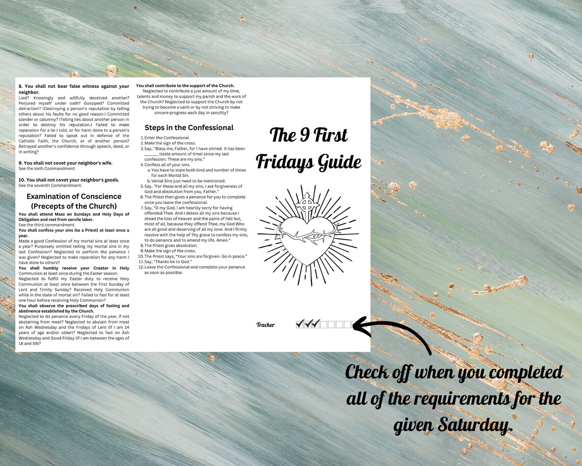 The 9 First Friday Devotion How to Nine First Friday Tracker for ...