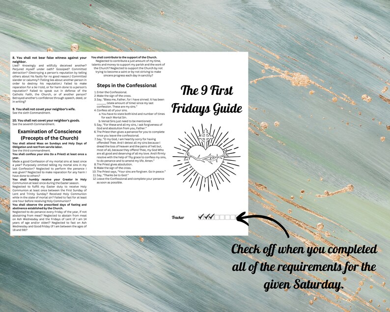 The 9 First Friday Devotion How to Nine First Friday Tracker for ...