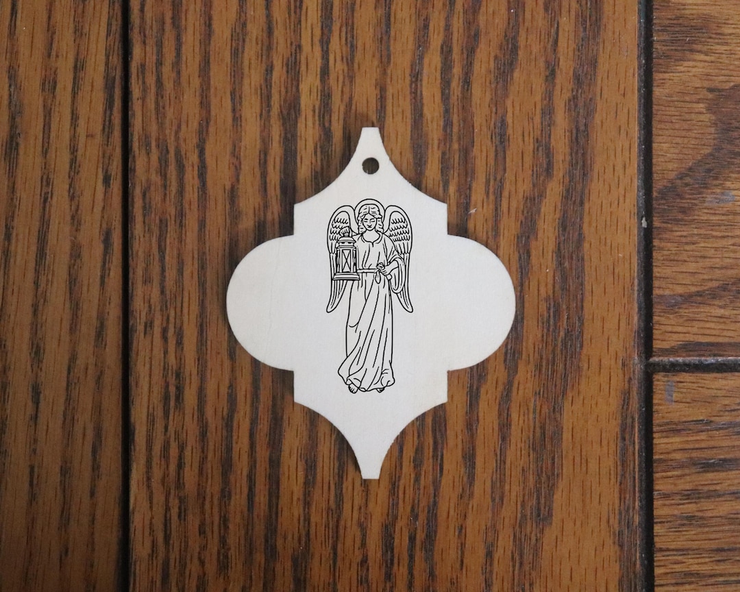 Guardian Angel Wooden Ornament – Catholic Protection – Handmade Laser ...