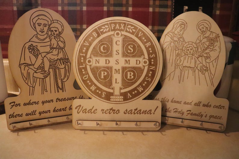 St. Benedict Medal Rosary & Key Holder | "vade Retro Satana!" Spiritual ...