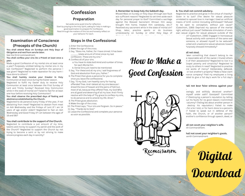 How to Make a Good Confession Guide - Etsy