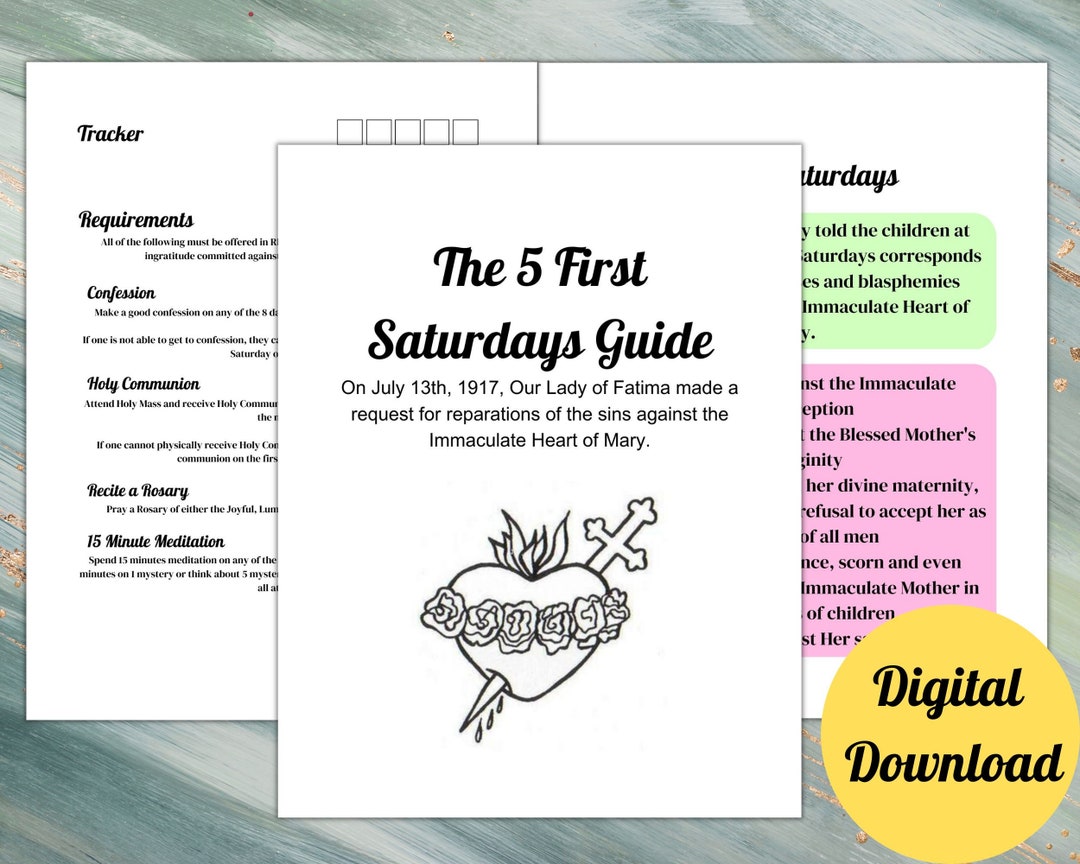 The 5 First Saturday Devotion How to Five First Saturday - Etsy