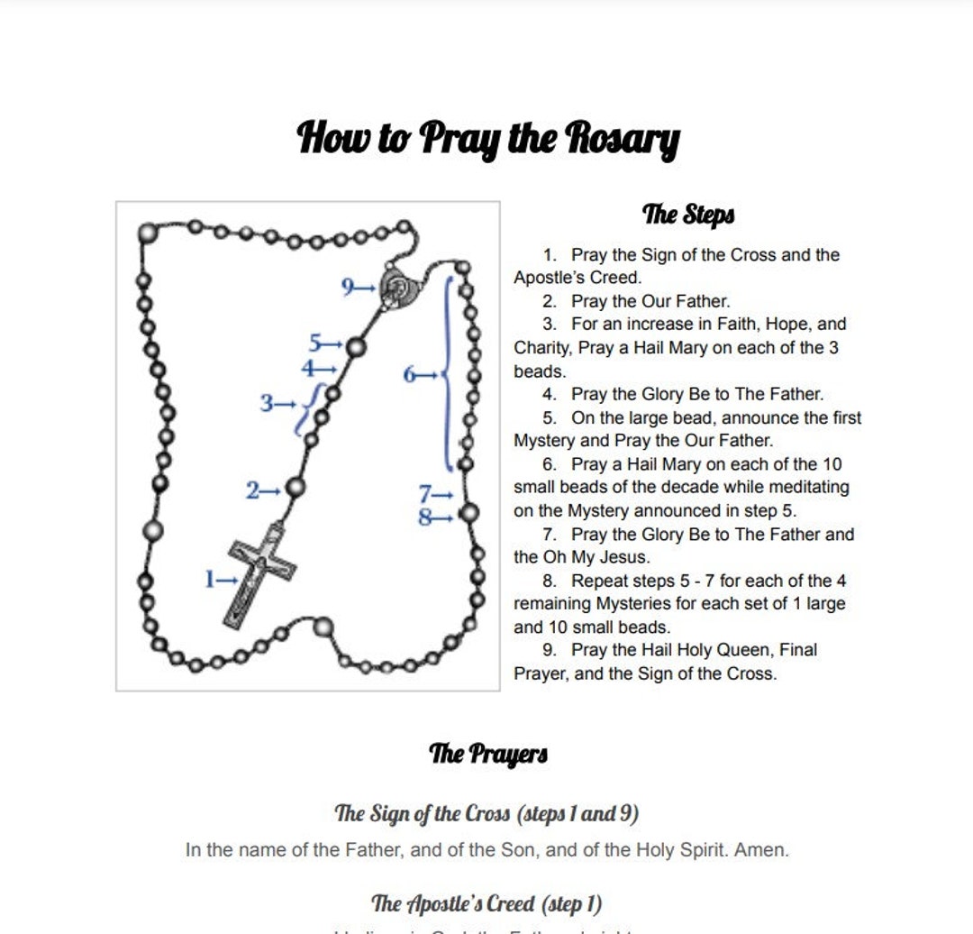 How to Pray the Rosary Guide Catholic Devotional Booklet - Etsy Canada