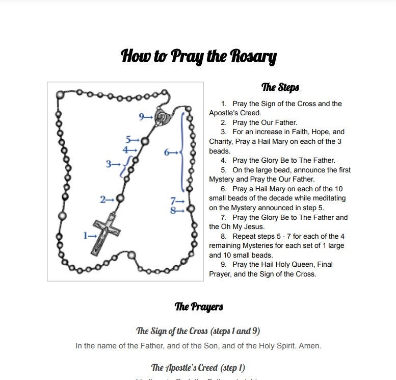 How to Pray the Rosary Guide Catholic Devotional Booklet - Etsy Australia