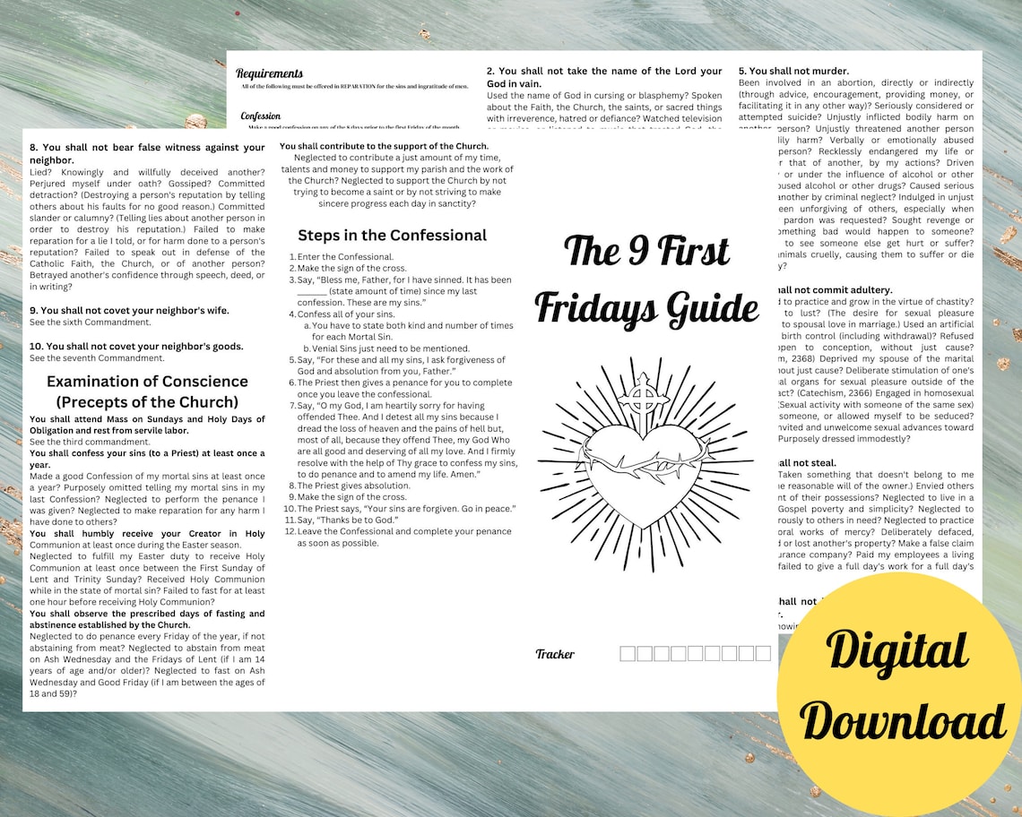 The 9 First Friday Devotion How to Nine First Friday Tracker for ...