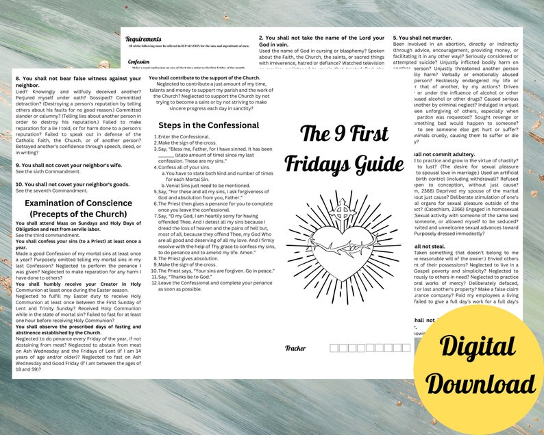 The 9 First Friday Devotion How to Nine First Friday Tracker for ...