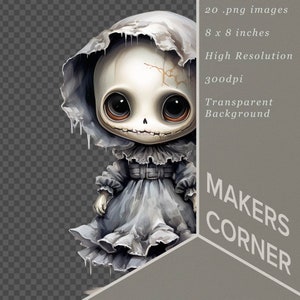Cute Halloween Monsters Clip Art Collection for Art and Design ...