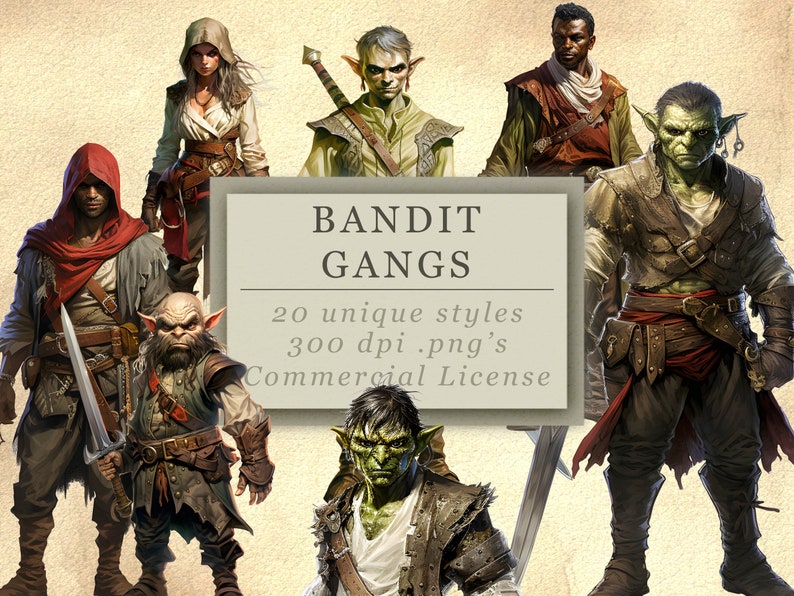 Bandit Gangs Clip Art Collection for Art and Design, Games Night ...