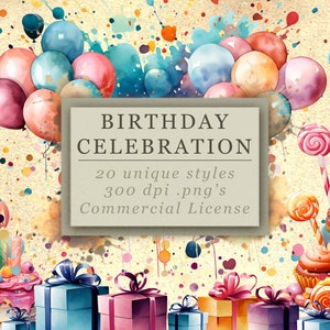 Birthday Celebration Clip Art Collection for Art and Design, Birthday ...