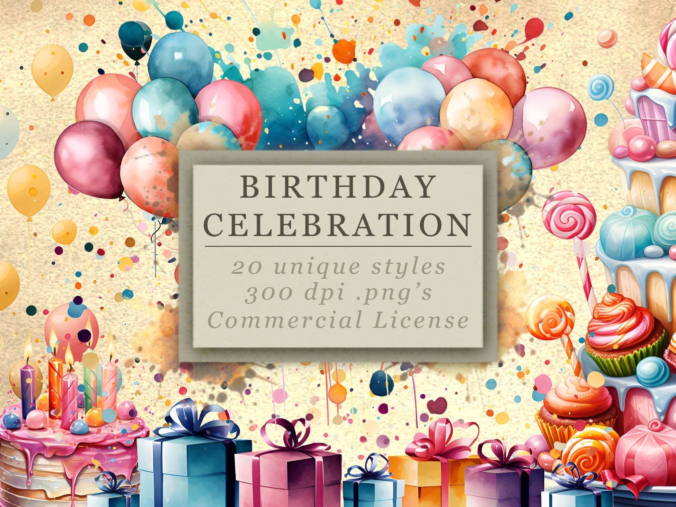 Birthday Celebration Clip Art Collection for Art and Design - Etsy