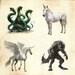 Mythical Creatures Clip Art Collection for Art and Design, Fantasy Art ...