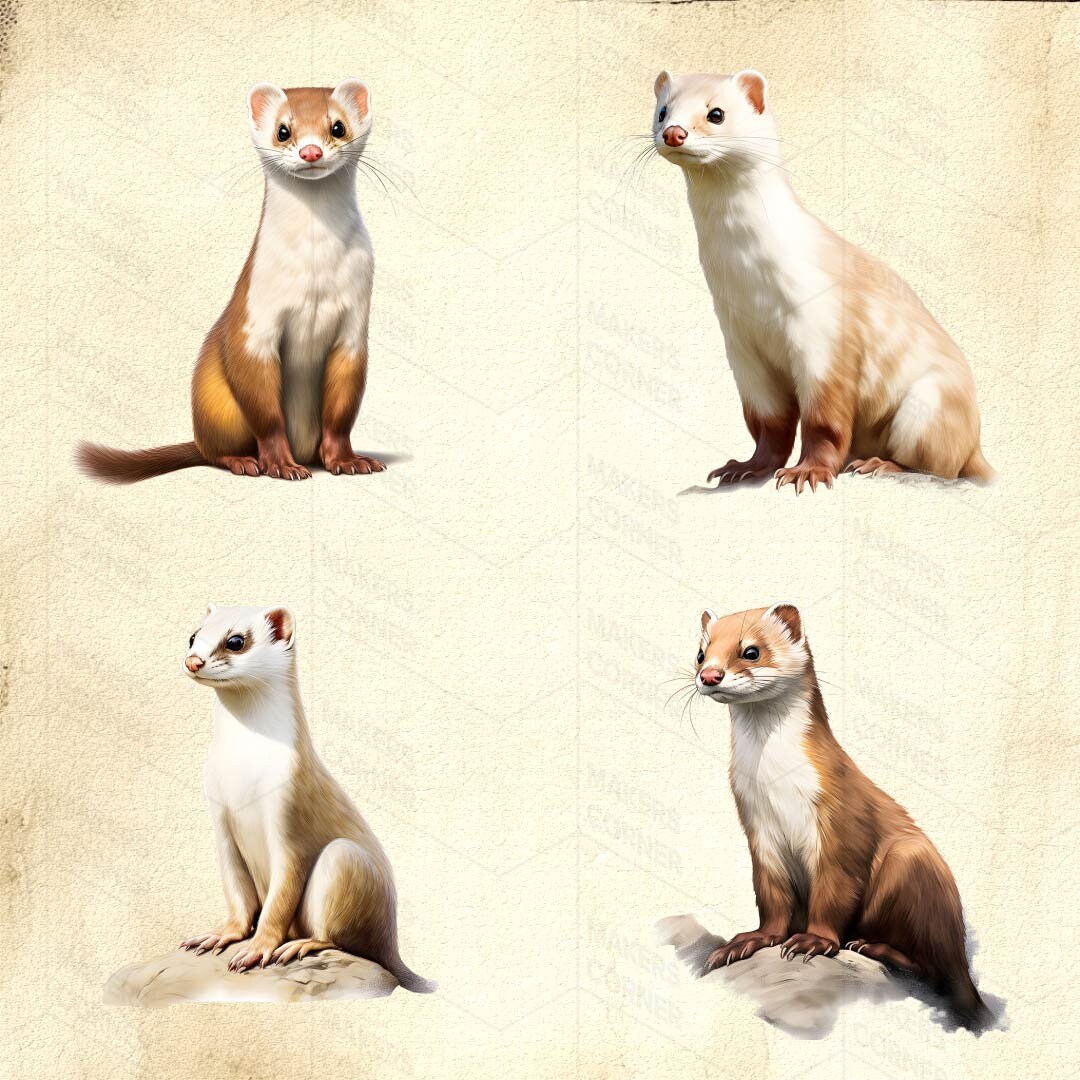 Stouts & Weasels Clip Art Collection High-quality Digital - Etsy