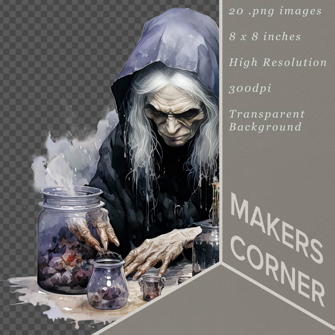 Conjuring Witches Clip Art Collection for Art and Design, Halloween ...