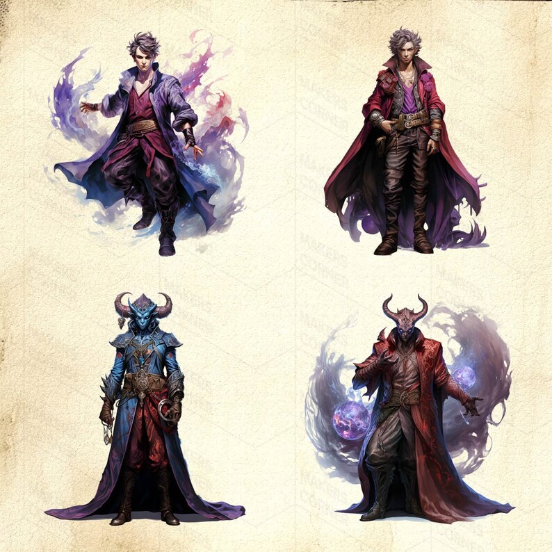 Gifted Sorcerers Clip Art Collection for Art and Design, RPG Graphics ...