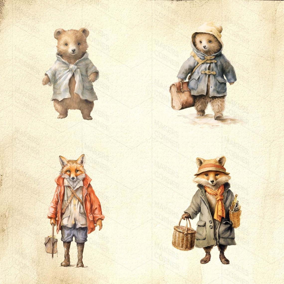 Woodland Friends Clip Art Collection for Art and Design - Etsy