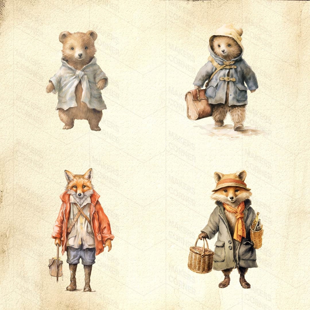 Woodland Friends Clip Art Collection for Art and Design - Etsy