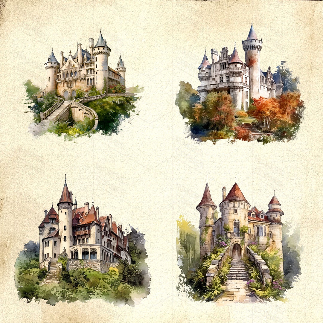 European Castles Clip Art Collection for Fantasy Art and Design ...