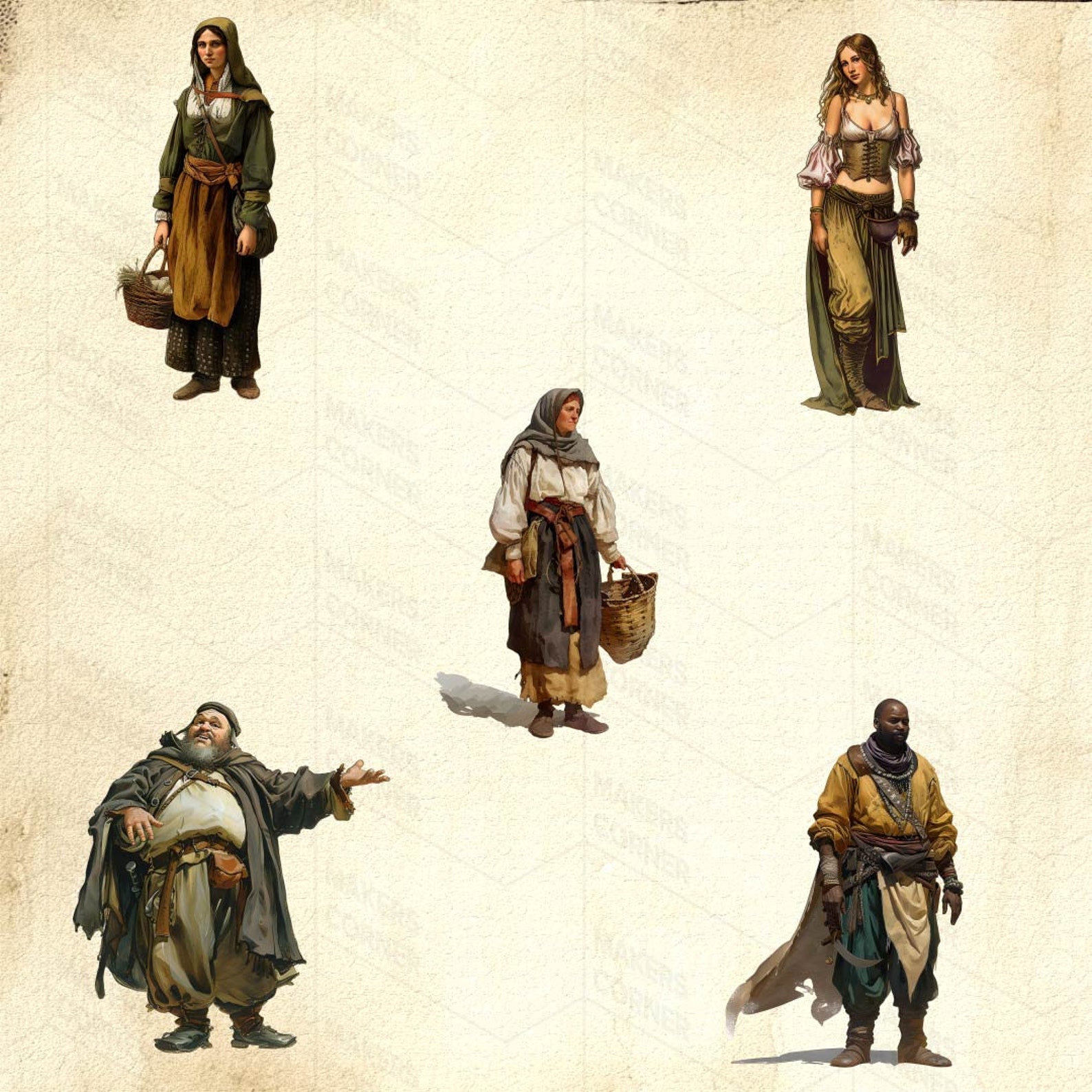 RPG City Civilians NPC Clip Art Collection for Art and Design, Games ...