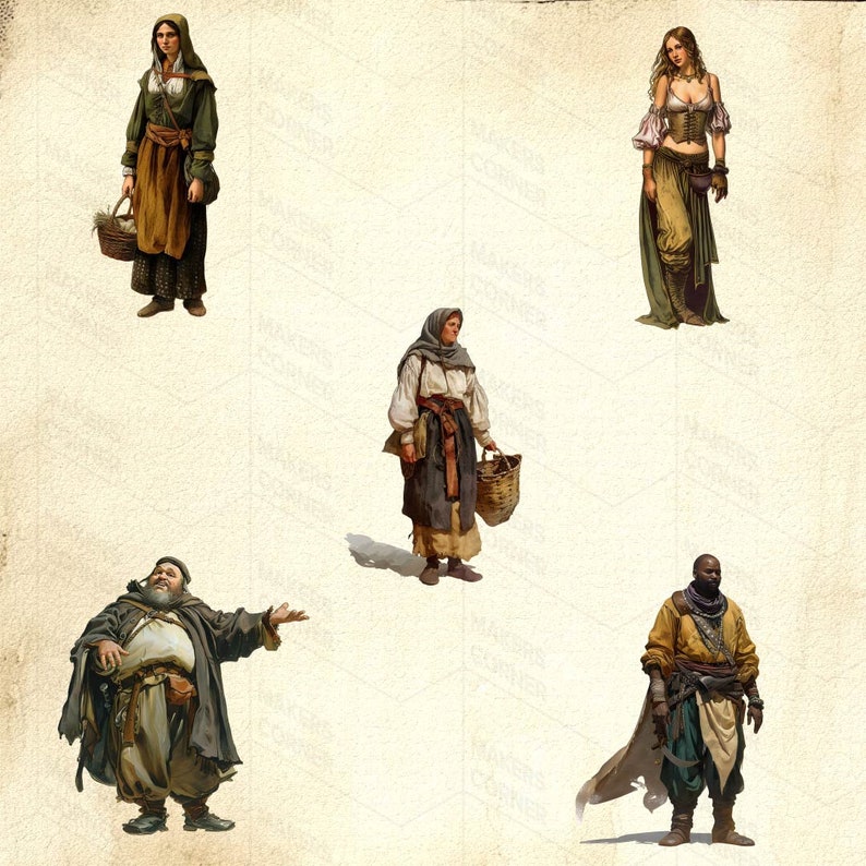 RPG City Civilians NPC Clip Art Collection for Art and Design, Games ...