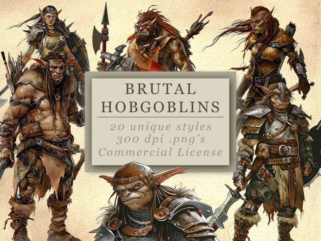 Brutal Hobgoblins Clip Art Collection for Art and Design, Games Night ...