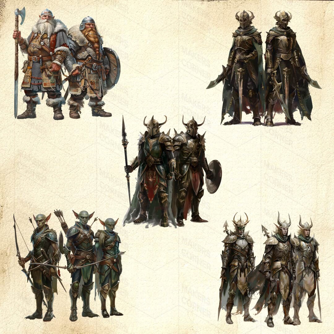 RPG Guards & Peacekeepers NPC Clip Art Collection for Art and Design ...