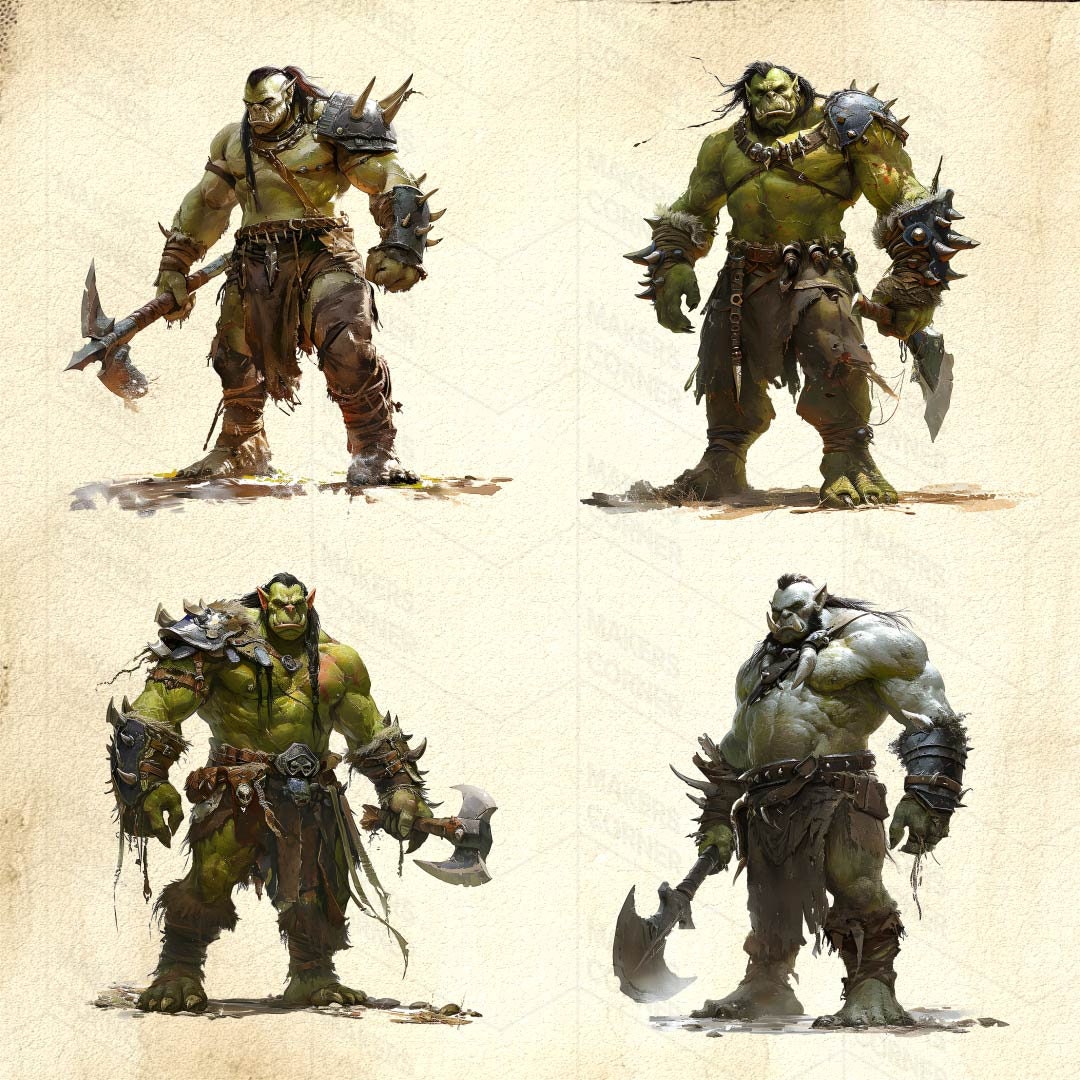 Cut Throat Orcs Clip Art Collection for Art and Design, Games Night ...