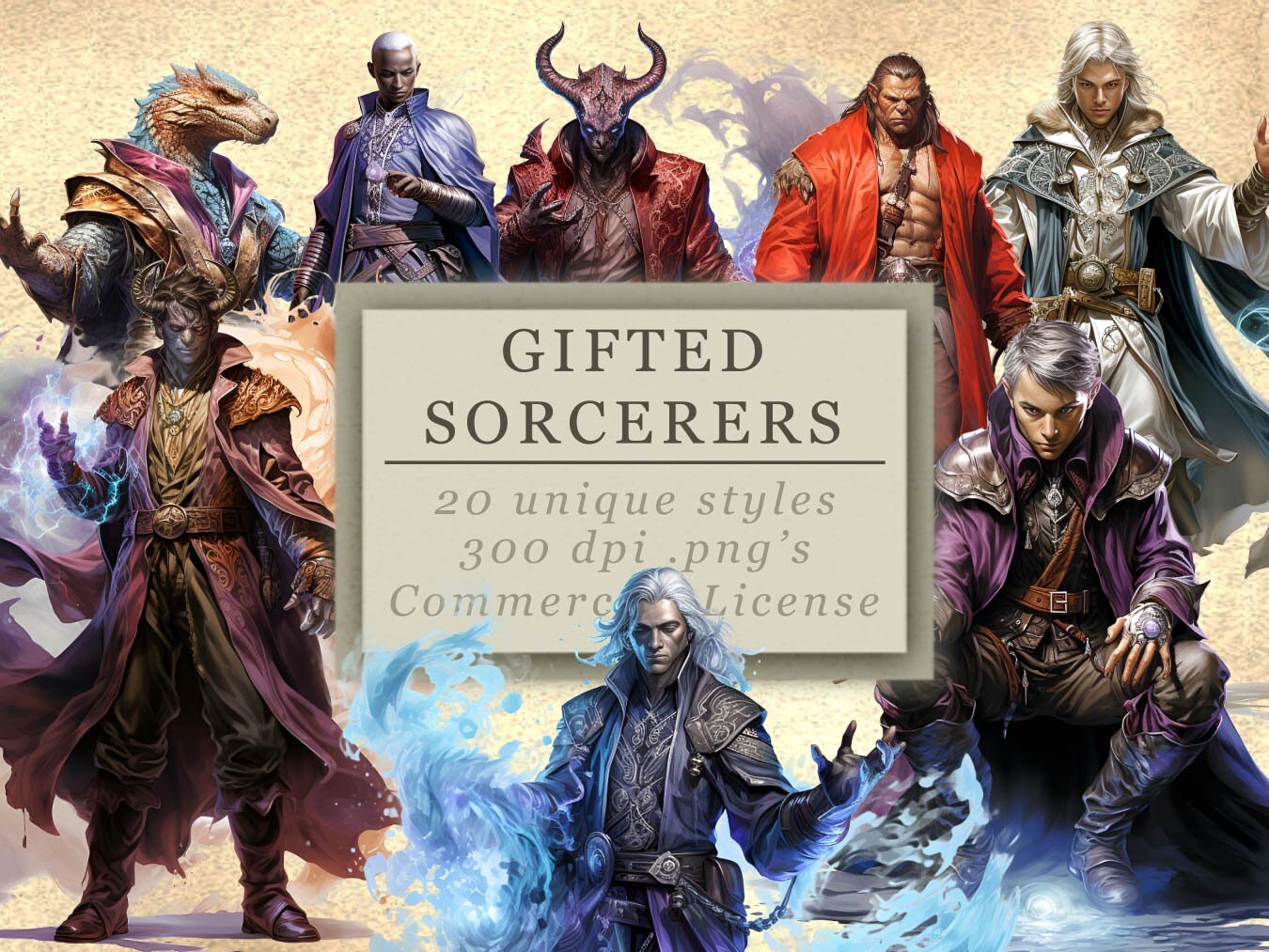 Gifted Sorcerers Clip Art Collection for Art and Design, RPG Graphics ...