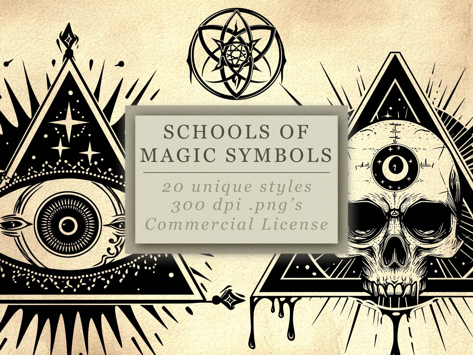 Schools of Magic Symbols Clip Art Collection - Fantasy Magical Graphics ...
