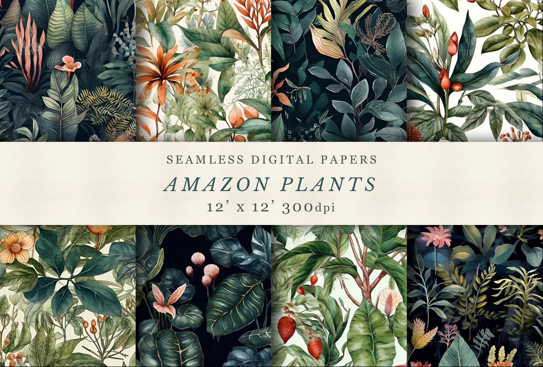 Amazon Plants Digital Design Papers, Seamless Pattern, Printable ...