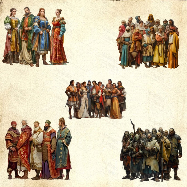 RPG Crowds and Spectators NPC Clip Art Collection for Art and Design ...