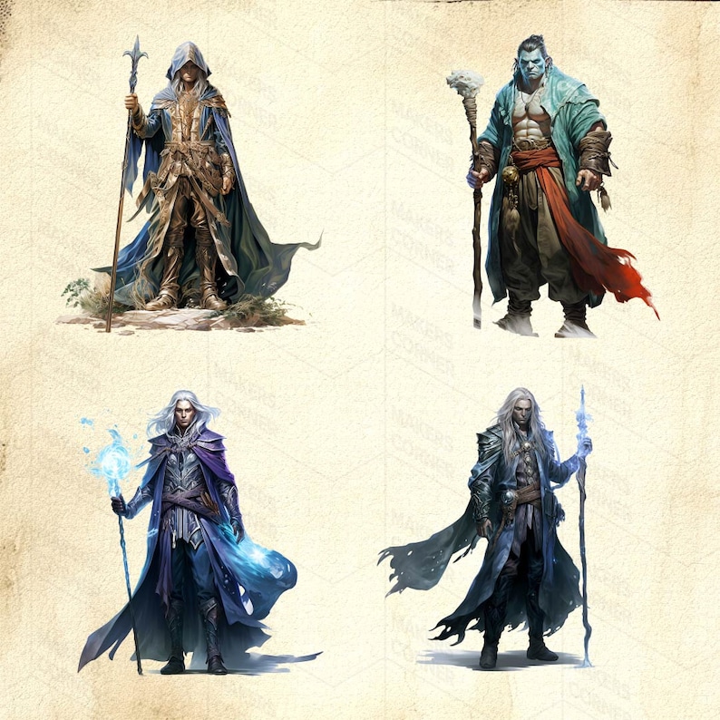 Wise Wizards Clip Art Collection for Art and Design, RPG Graphics ...