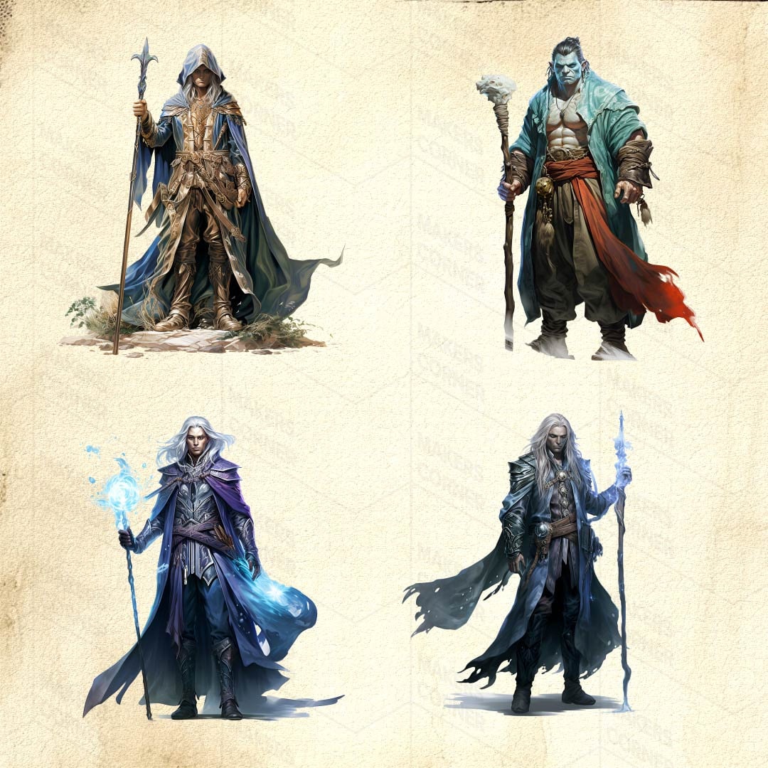 Wise Wizards Clip Art Collection for Art and Design, RPG Graphics ...