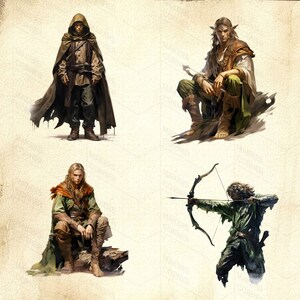 Wandering Rangers Clip Art Collection for Art and Design, RPG Graphics ...