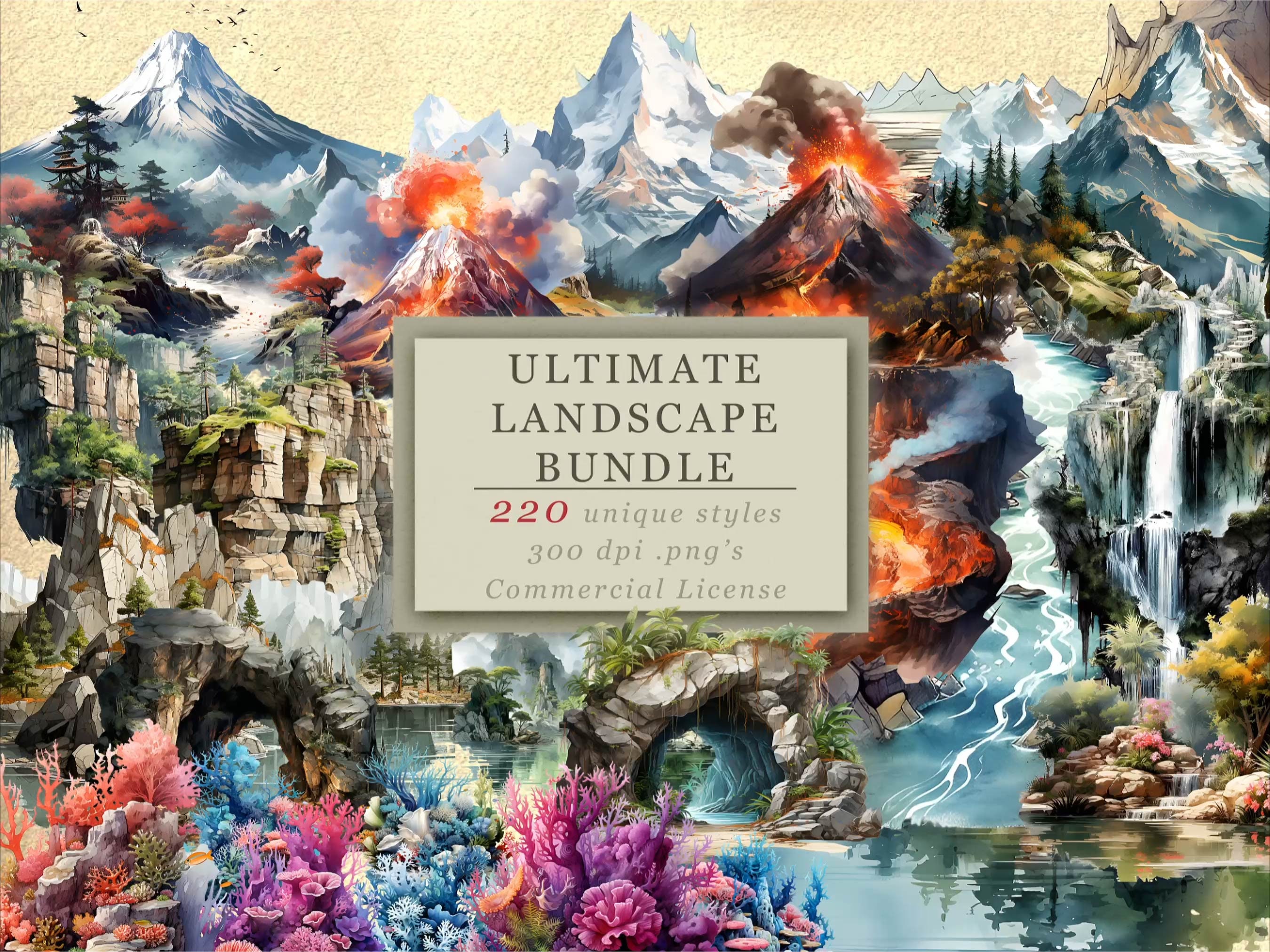 11 Packs Ultimate Landscape Clip Art Bundle for Art and - Etsy