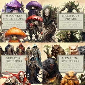 16 Packs! 320 Pngs! Ultimate RPG Enemy Clip Art Bundle for Art and ...