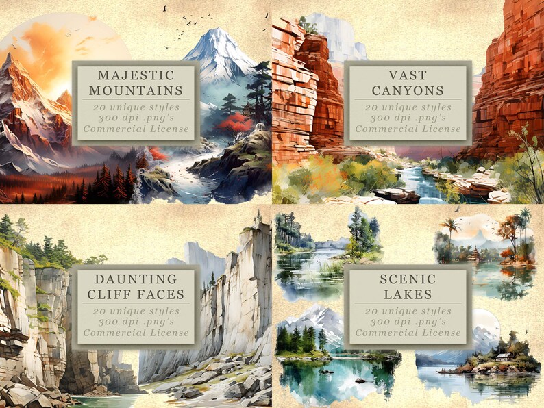 11 Packs Ultimate Landscape Clip Art Bundle for Art and - Etsy