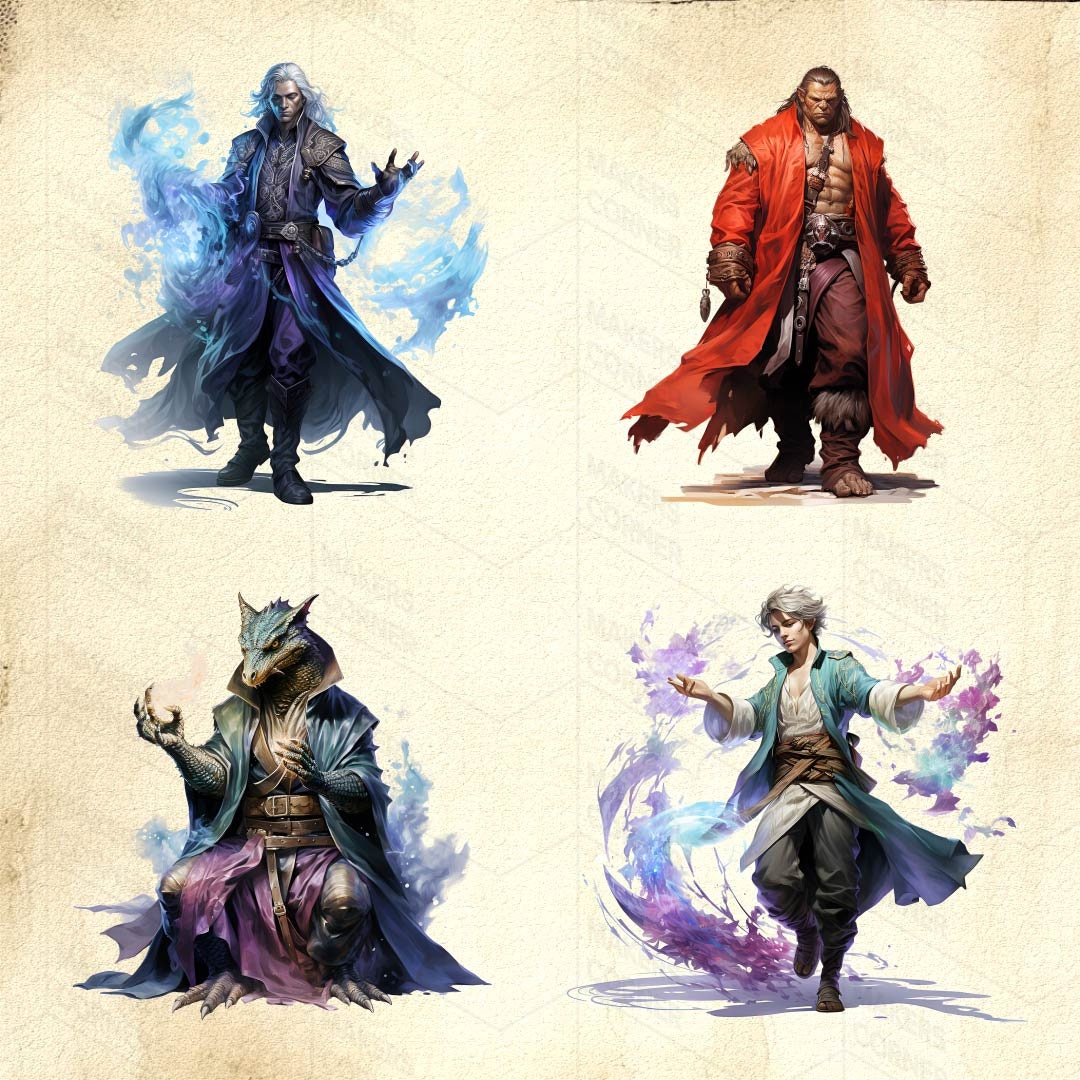 Gifted Sorcerers Clip Art Collection for Art and Design, RPG Graphics ...