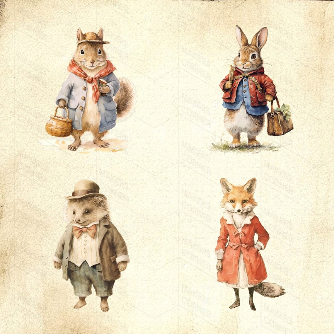 Woodland Friends Clip Art Collection for Art and Design - Etsy